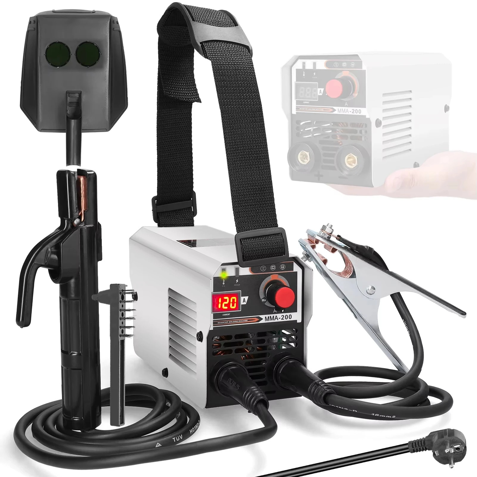 Aparat de sudura portabil, MMA-200 aparat de sudura cu electrod, 200 A ...