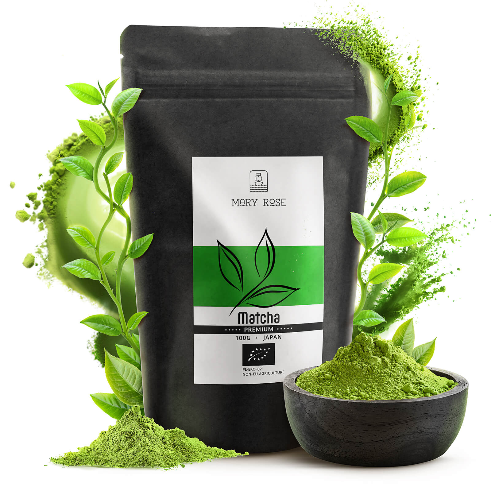 Ceai Matcha BIO Premium Japoneza Mary Rose Verde din Prima Recolta 100 ...
