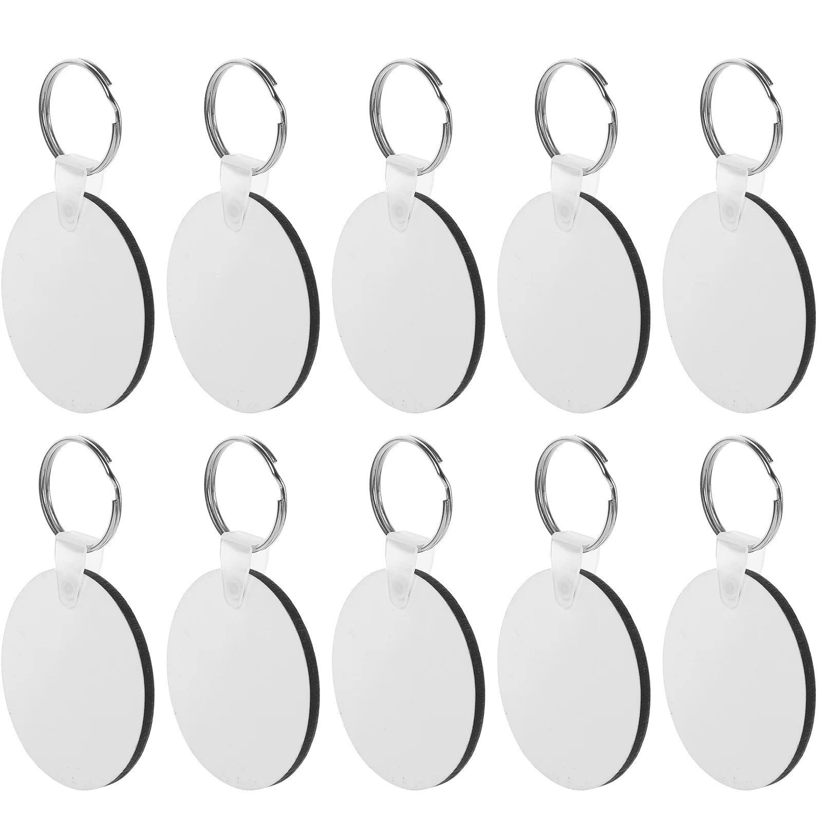 Set 10 Brelocuri din Metal pentru Sublimare, Alb, 5x5x0.3cm - eMAG.ro
