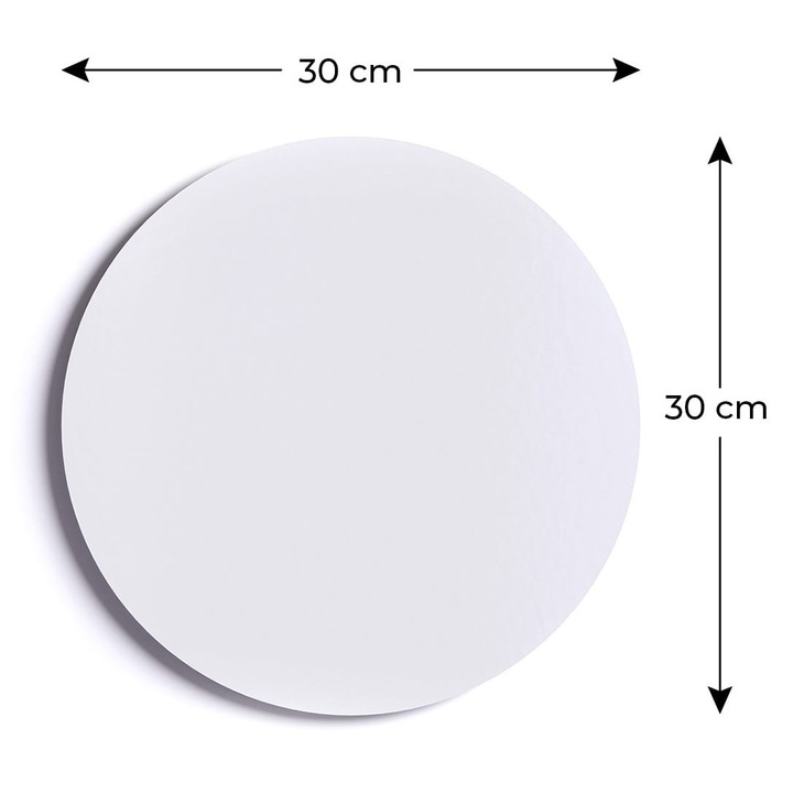 Tabla alba magnetica circulara, Allboards, 30cm, fara rama - eMAG.ro