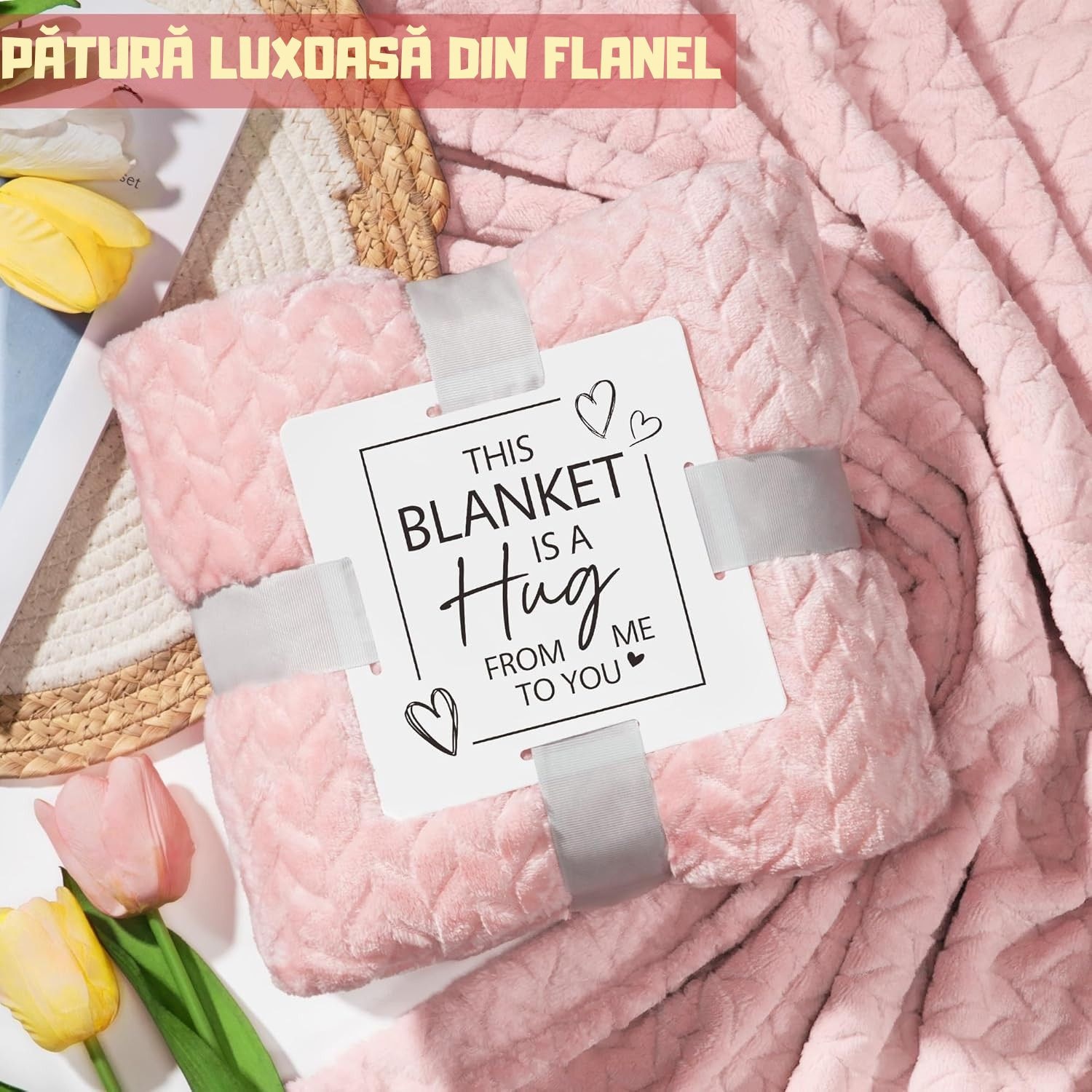 Set cadou Premium pentru femei, Giftry®, 11 Piese, Patura pufoasa, Spa ...