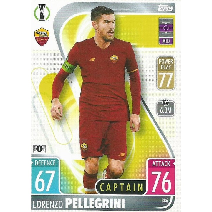 Topps Match Attax társasjáték 2021/22 386 Lorenzo Pellegrini AS Roma ...