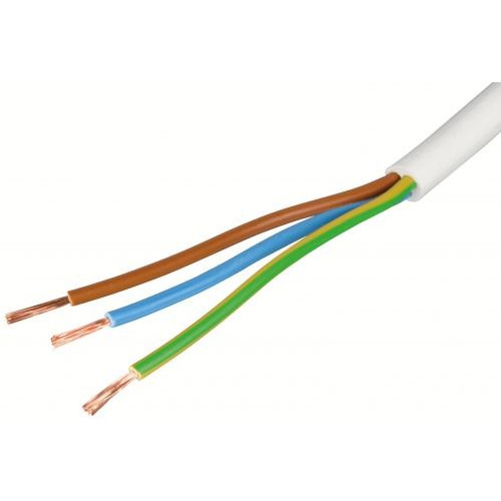Cablu electric MYYM H05VV-F 3x2.5 mm alb - eMAG.ro