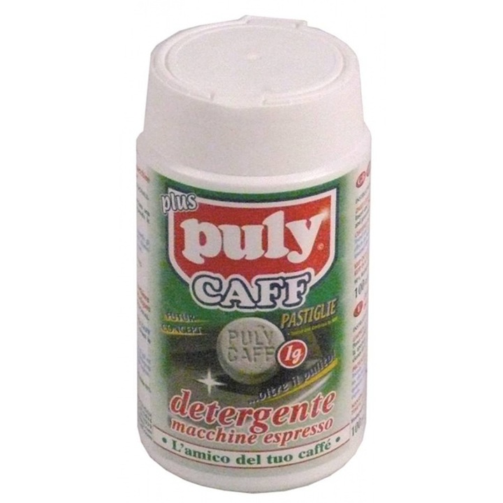 Detergent pastile pentru masini de cafea, 100 tablete de 1 gram, Puly ...