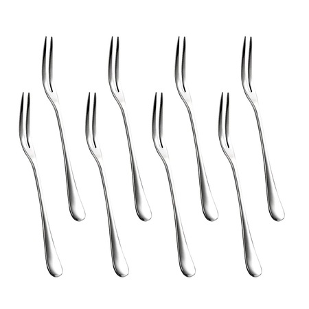 Set 8 furculite din inox pentru fructe si aperitive, 13.50x3.00x1.00cm ...