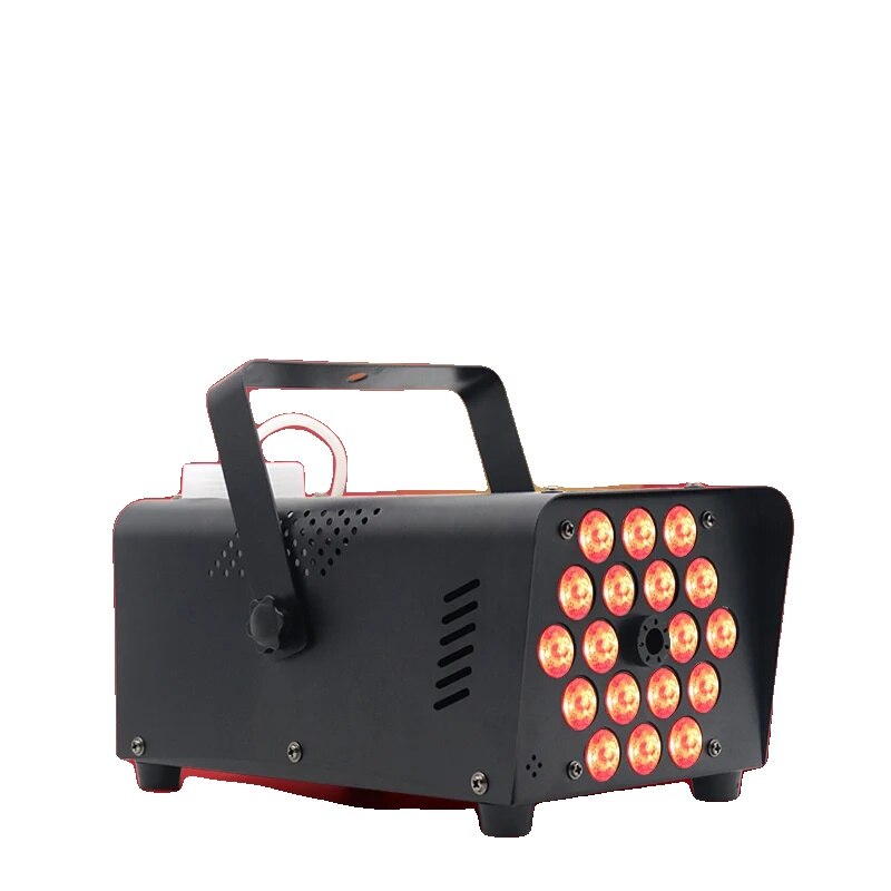 Masina de fum, iluminare 13 culori, telecomanda, 24x12x12cm, 300ml, negru - eMAG.ro