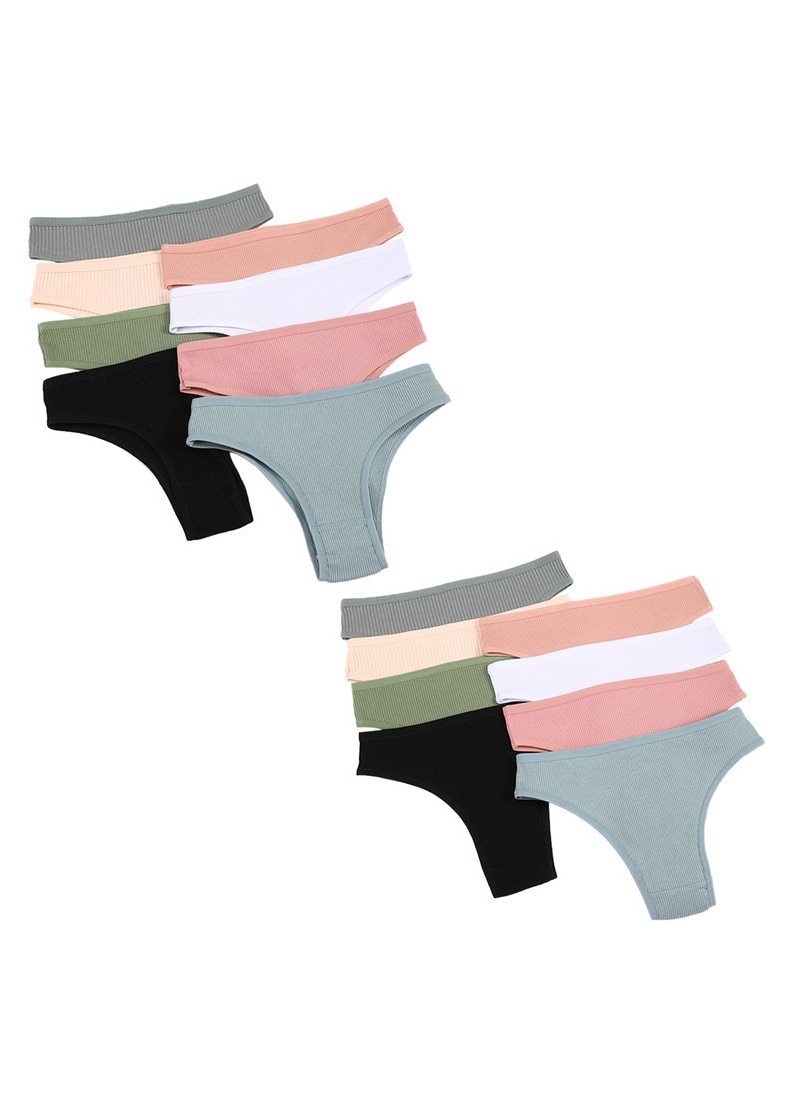 Set 10 perechi chiloti dama, Bumbac/Elastan, Multicolor, M - eMAG.ro