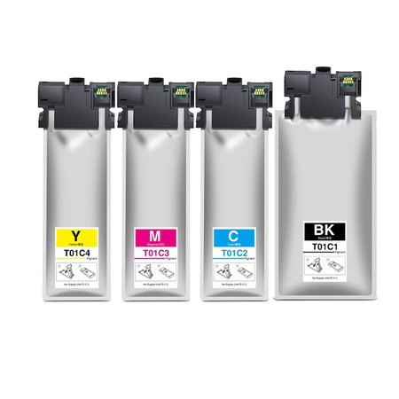 Set de 4 Cartuse inkjet T01C Negru, Albastru, Rosu, Galben, 25000 ...