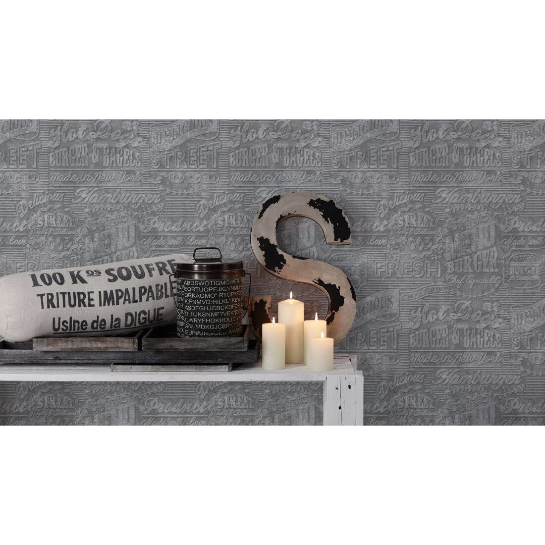 Tapet AS CREATION, model BUCATARIE, gri, lavabil, vlies - eMAG.ro