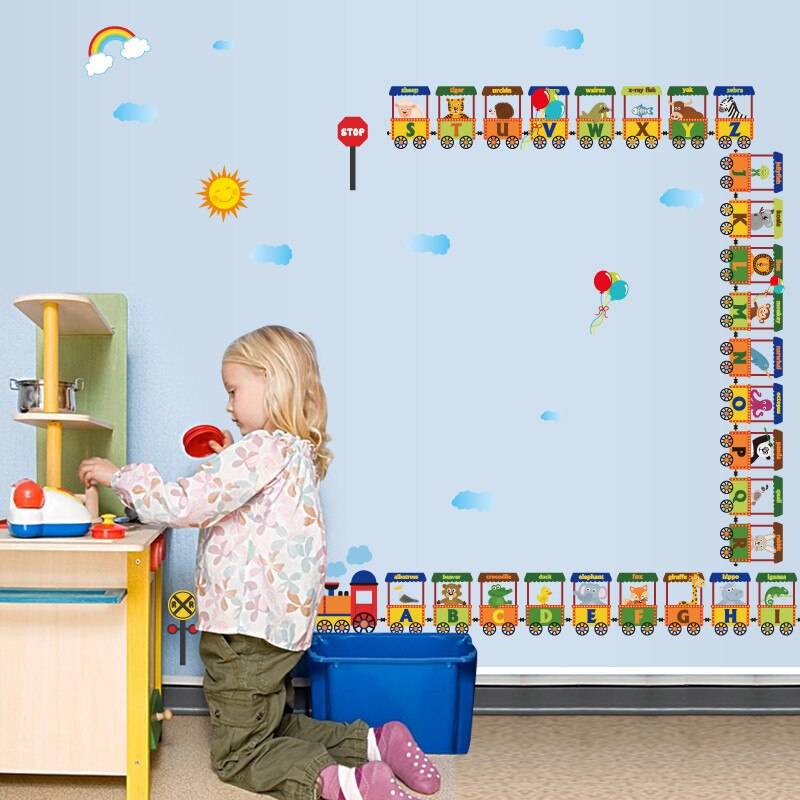 Sticker educativ - Vagoane cu literele alfabetului - eMAG.ro