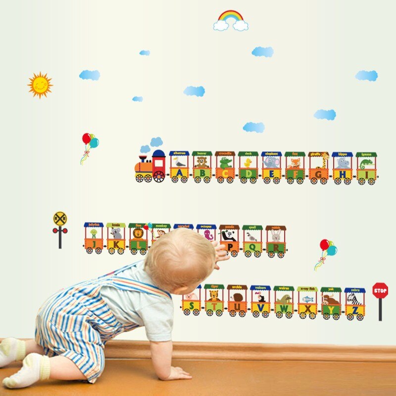 Sticker educativ - Vagoane cu literele alfabetului - eMAG.ro