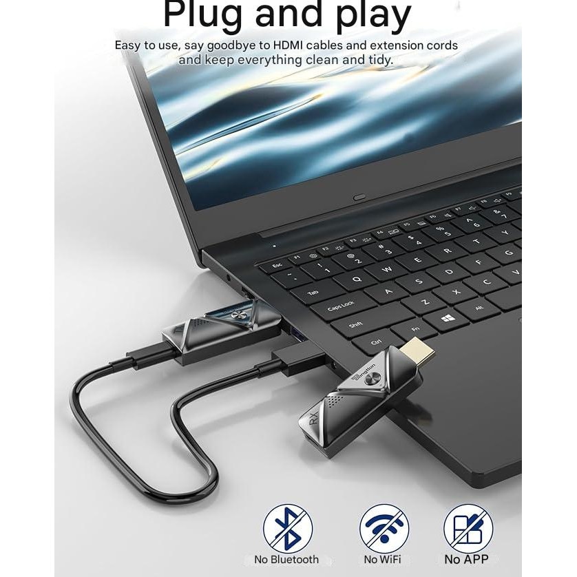 Комплект за безжичен HDMI удължител, 1080P 60Hz, обхват 30 м, с Plug ...