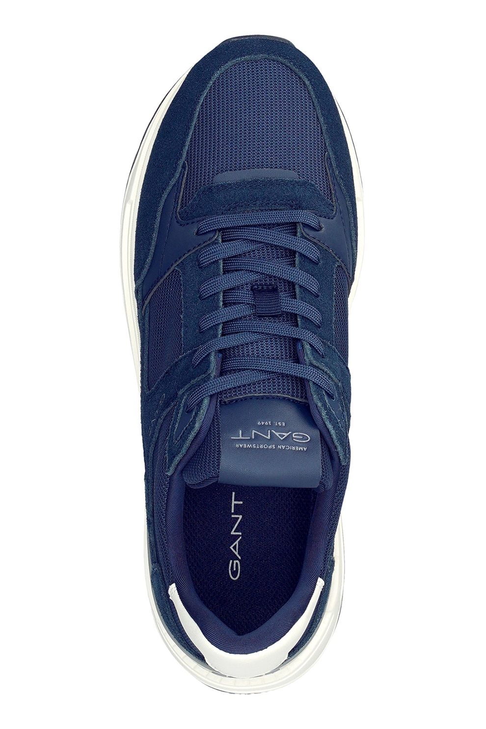 Gant, Pantofi sport din piele intoarsa si plasa cu detaliu logo Jeuton ...