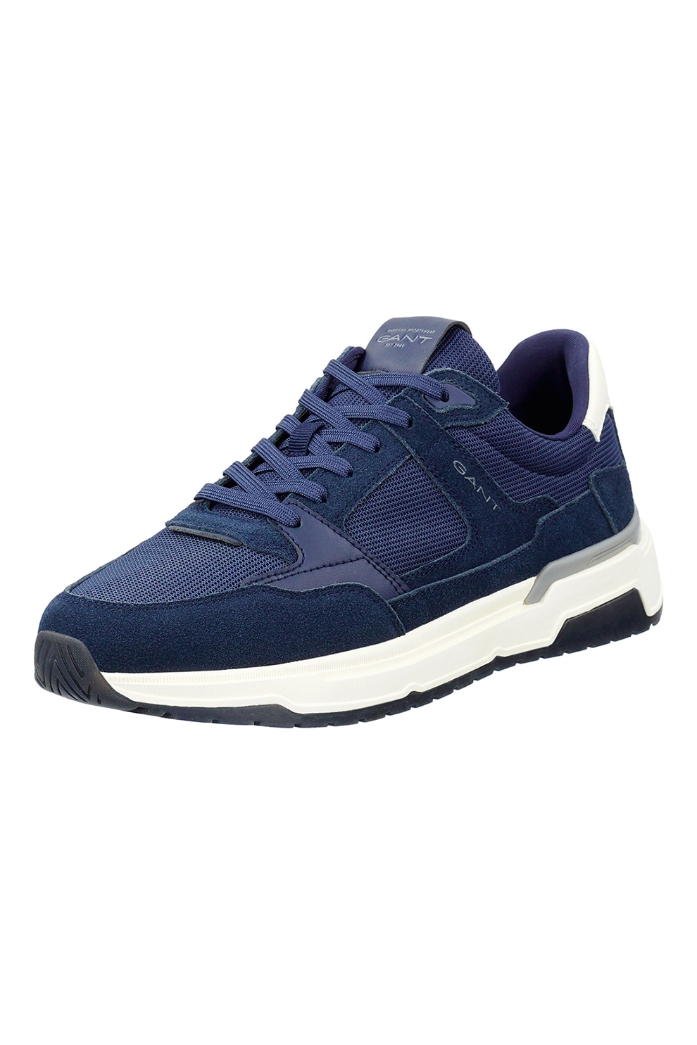 Gant, Pantofi sport din piele intoarsa si plasa cu detaliu logo Jeuton ...
