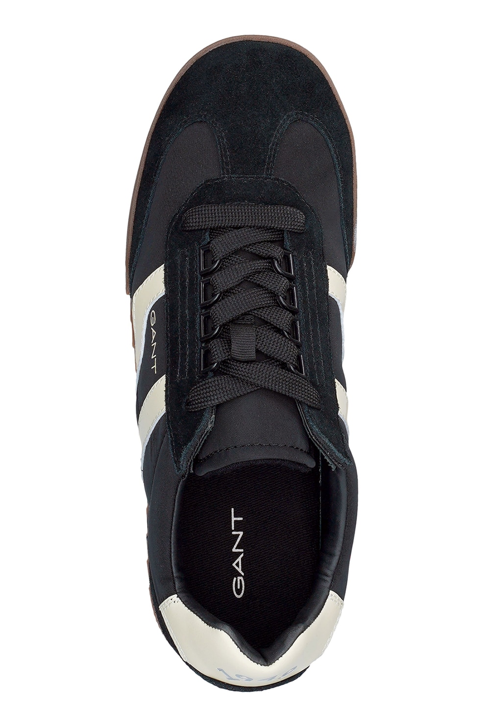 Gant, Pantofi sport din piele intoarsa si textil cu logo Baylle, Alb ...