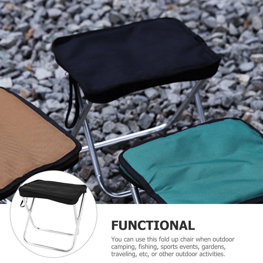 Scaun pliabil portabil, negru, 28.50x26.50x22.00cm, pentru camping si ...
