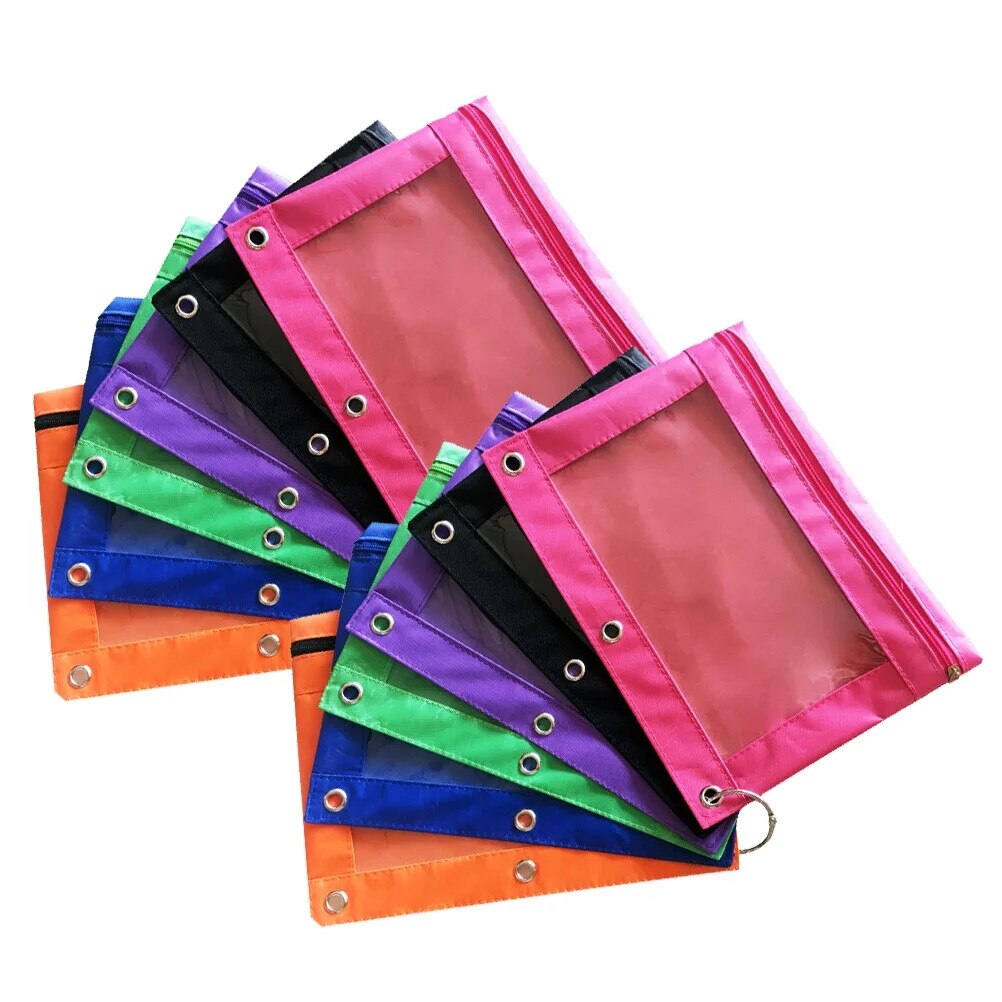 Set 12 penare transparente din material Oxford, multicolor, 25x18x0.2cm ...