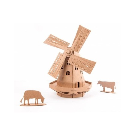 Moara de vant din carton Leolandia, de construit - eMAG.ro