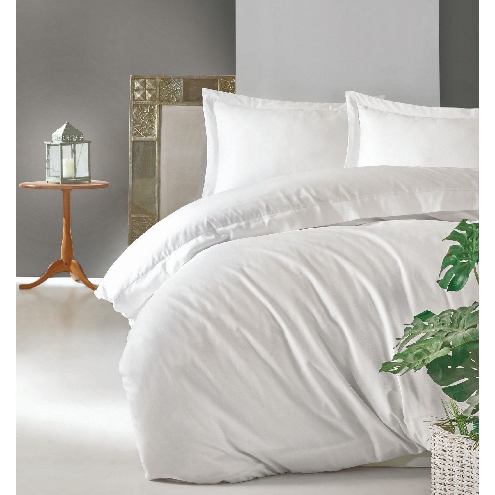 Set lenjerie de pat, COLOUR COTTON, satin, 200x200cm, 2 perne 80x80cm ...
