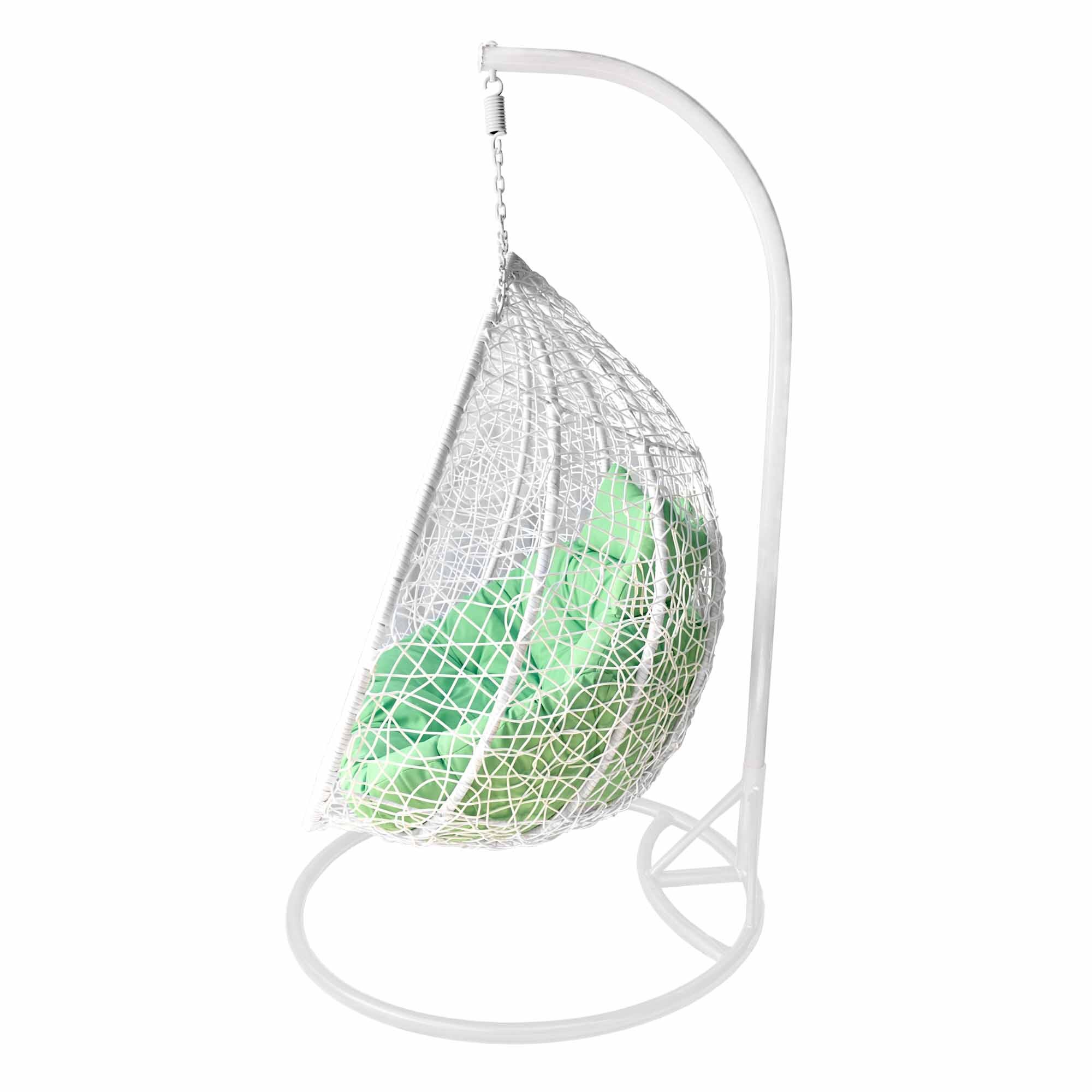 Balansoar dublu, model Big, PE ratan alb, perna verde - eMAG.ro