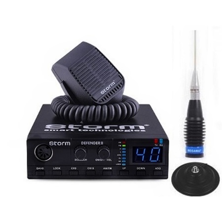 Pachet Statie CB Storm Defender II ASQ cu antena Megawat ML145 - eMAG.ro