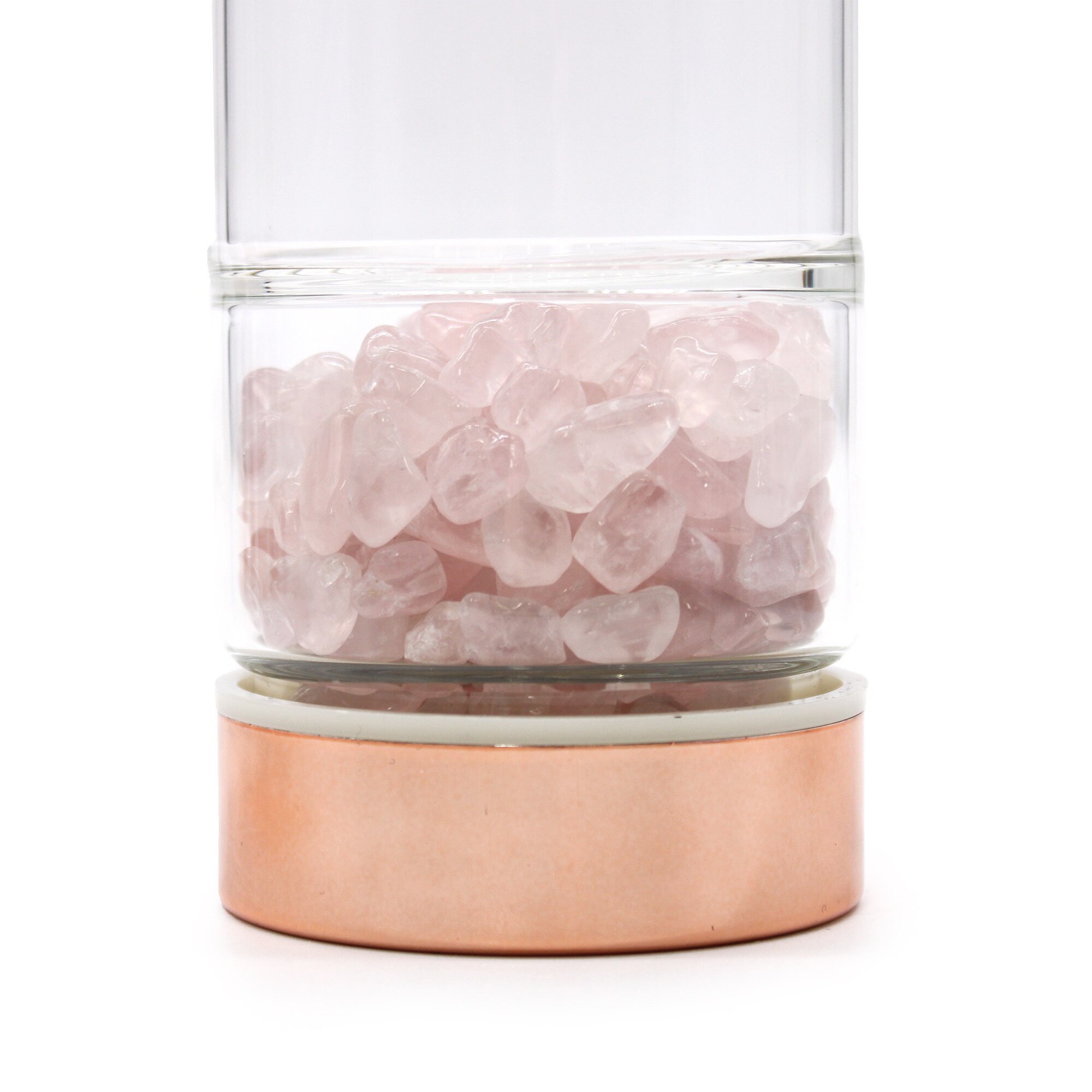 Recipient cu infuzor ceai, sticla borosilicata, cu cristale de cuart ...