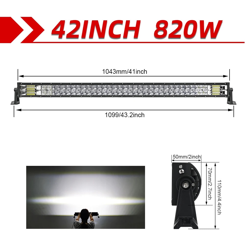 Bara de lumina LED, 42 inch, combo beam, IP68, aluminiu - eMAG.ro