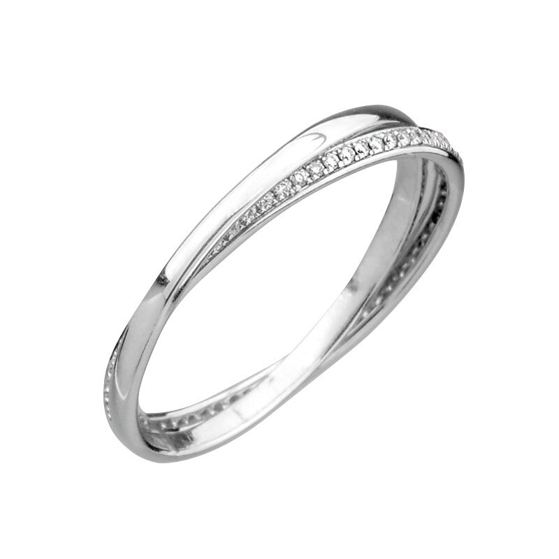 Inel marimea 55 din aur alb cu diamante albe 0.170 carate - eMAG.ro