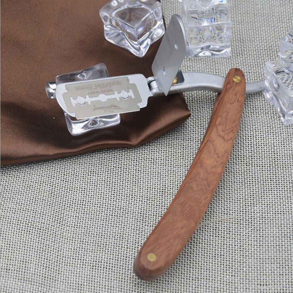 Aparat de ras clasic, din inox, maner din lemn - eMAG.ro