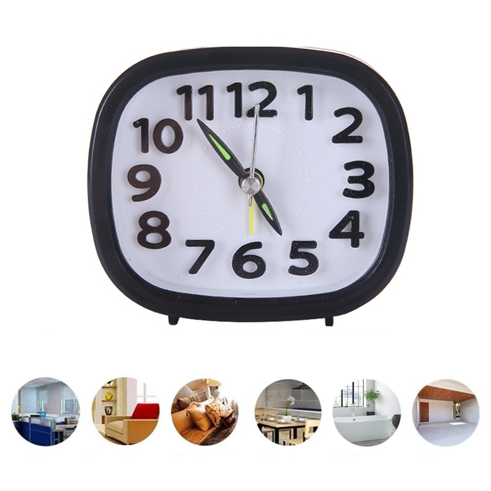 Ceas decorativ, mic, cu cifre arabe, functie de alarma, fara ticait ...