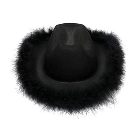 Cowboy kalap pánttal, fehér és fekete, 50-60 cm-es méret, 1 darabos ...