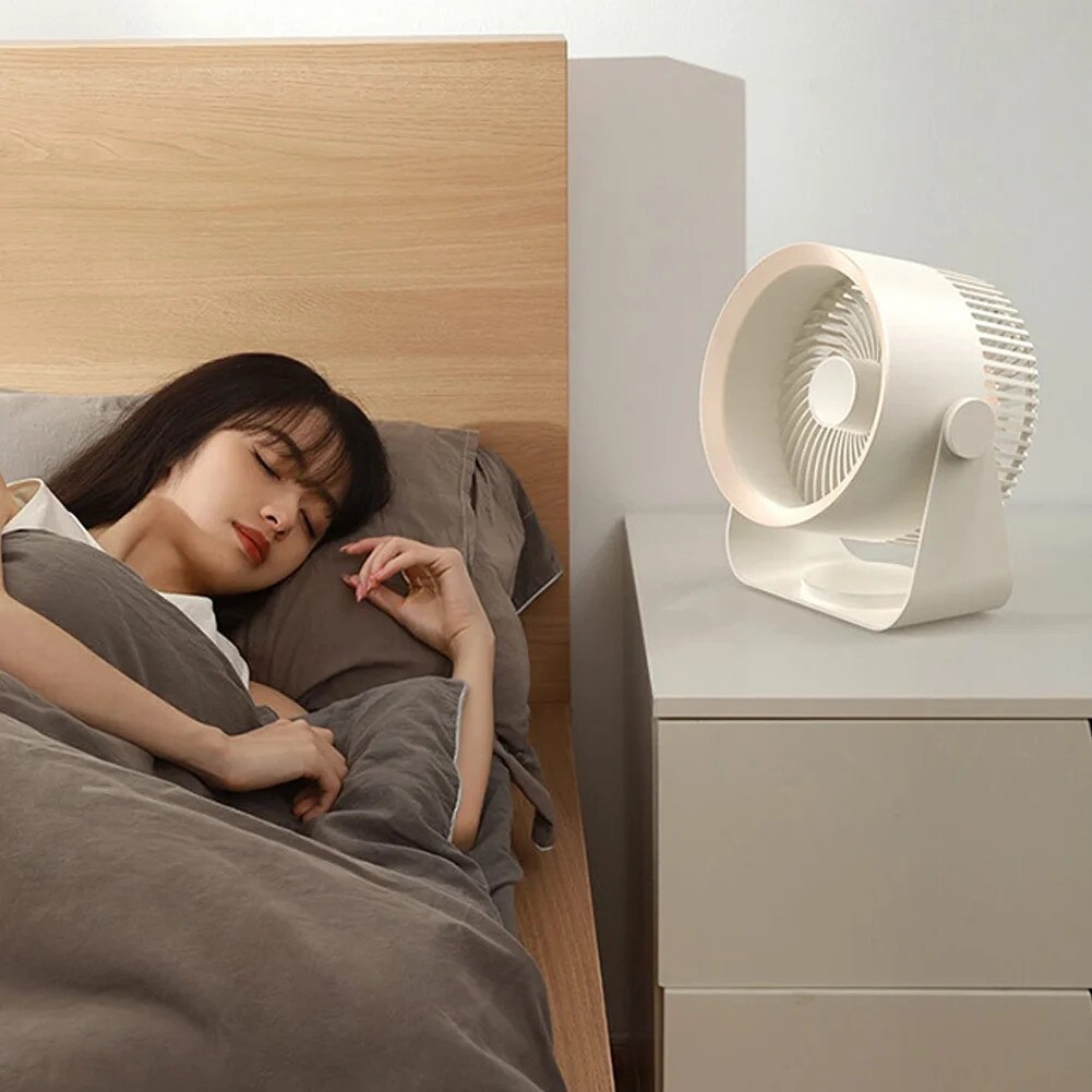 Ventilator pentru birou, 4000mAh, 3 viteze, alb - eMAG.ro