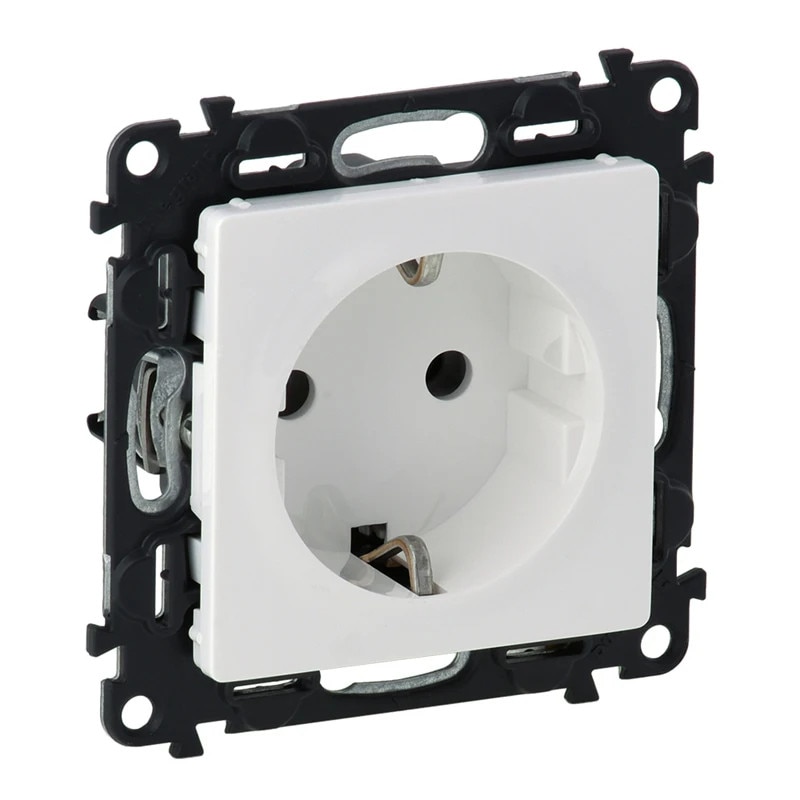 Priza schuko simpla Legrand Valena Life FR 753120, incastrata, contact ...
