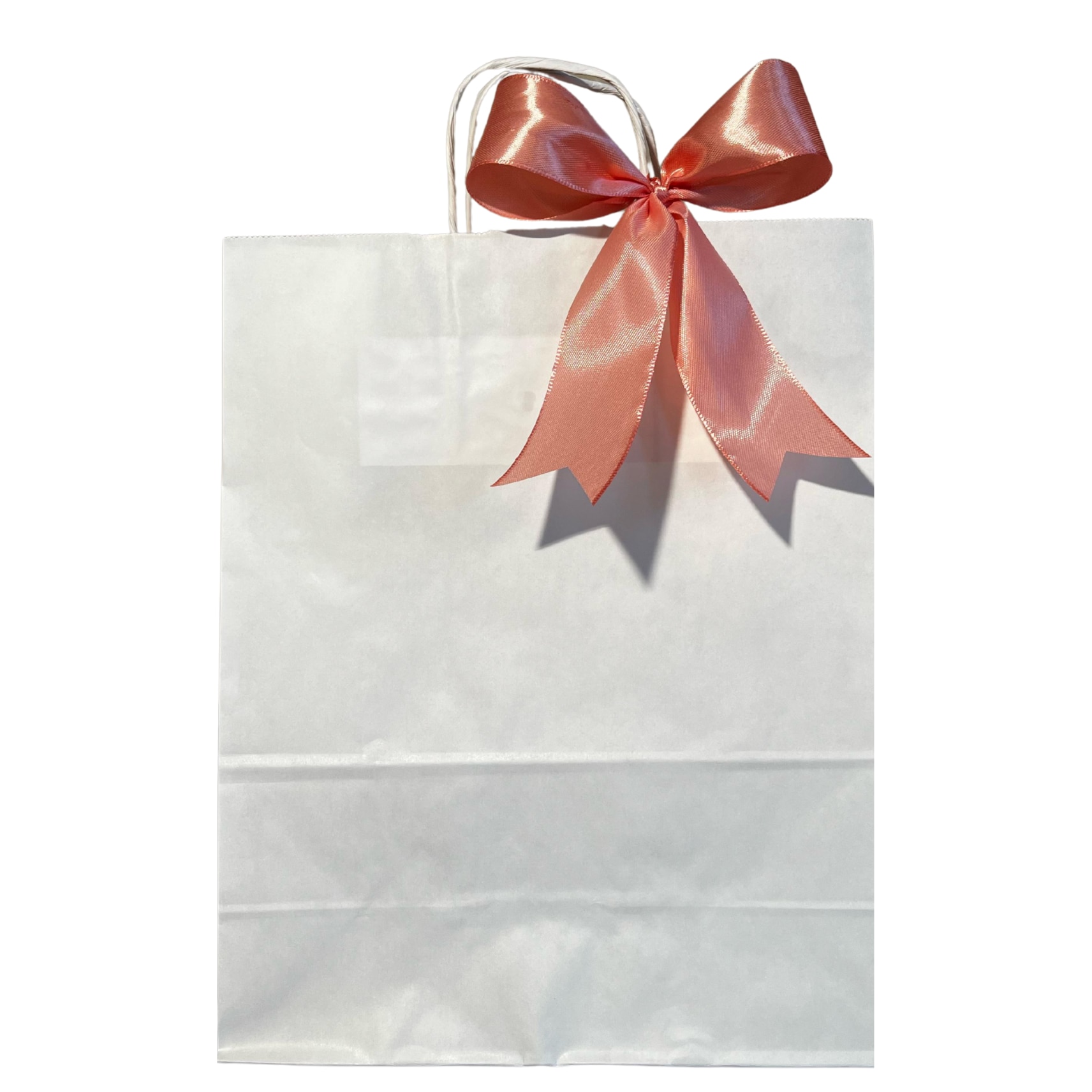 Set 10 Pungi Cadou Albe Mari Din Hartie Kraft 90g/M² Cu Fundita Din ...