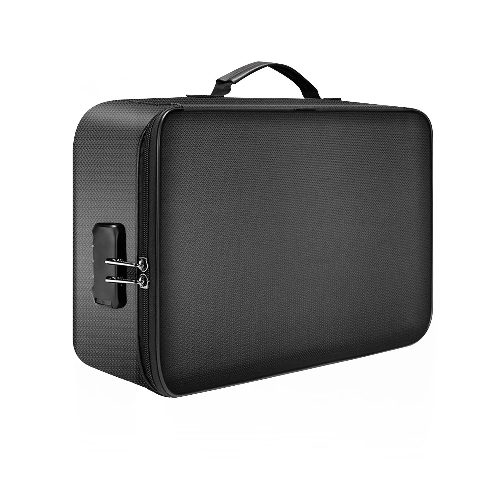 Geanta documente ignifuga, 36x27x10cm, neagra, set cu compartimente ...