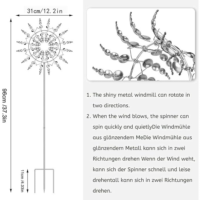Decoratiune gradina morisca metalica 3D argintiu 60x15x15cm - eMAG.ro