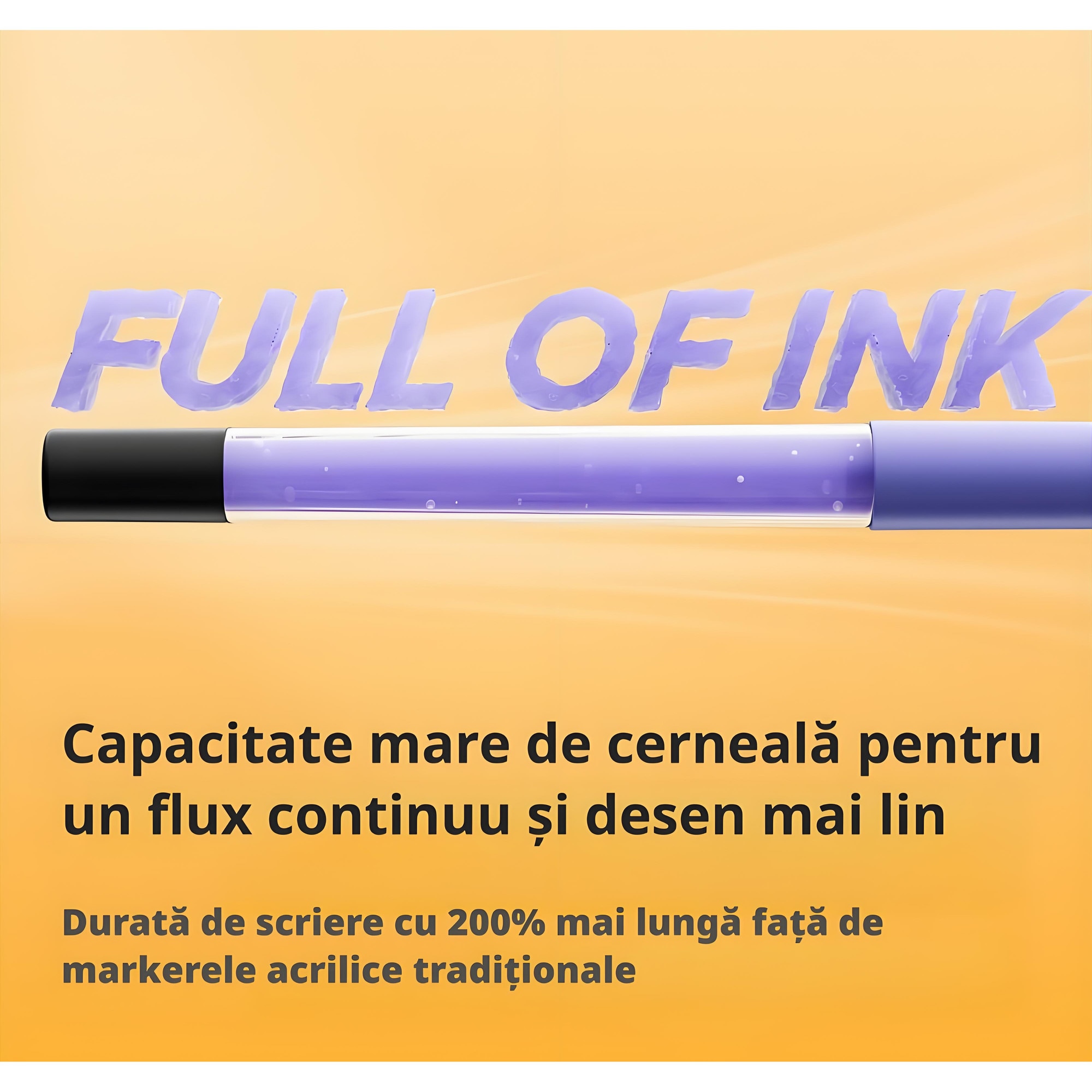 ENMY Set 36 Markere Acrilice cu Flux Direct de Cerneala, Varf Perie ...