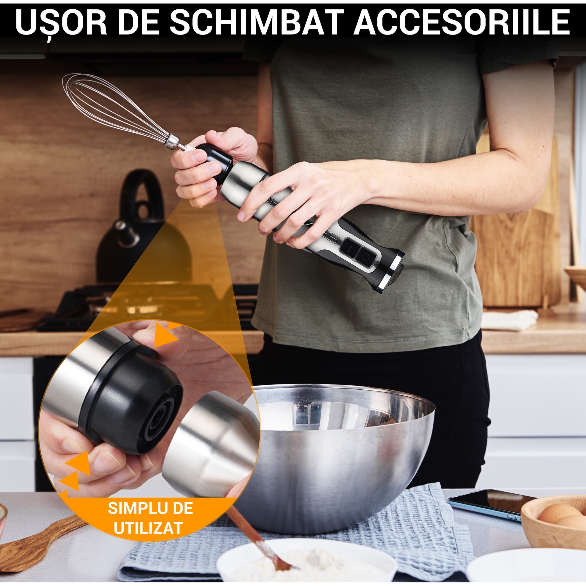 Mixer Vertical 5 in 1, SeveShop®, Mixer Cu Putere 1200W, Blender ...