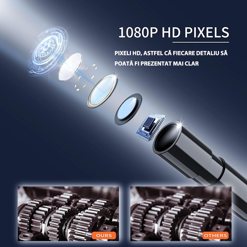 Endoscop, Rqiurpn, camera de inspectie de 8 mm, impermeabila IP67, 8 ...
