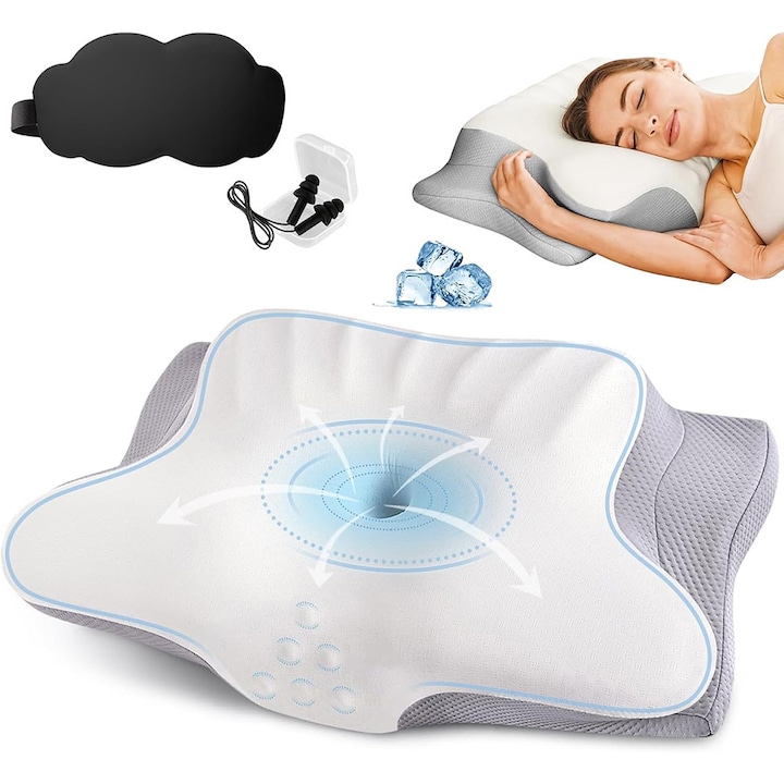 Wuciray® Perna cervicala din latex perne ergonomice ortopedice pentru ...