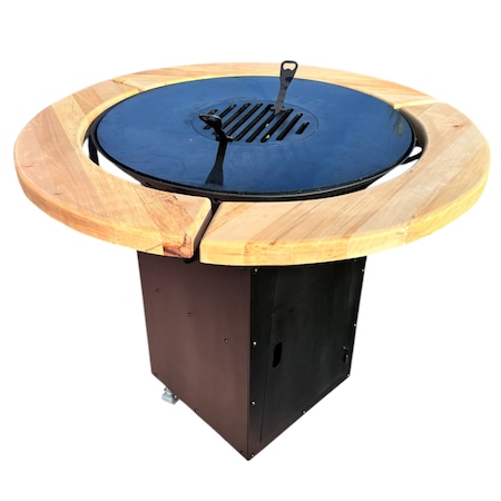 Gratar Rotund de gradina diametru 75 cm fire pit cu Plita rotunda 10 mm ...
