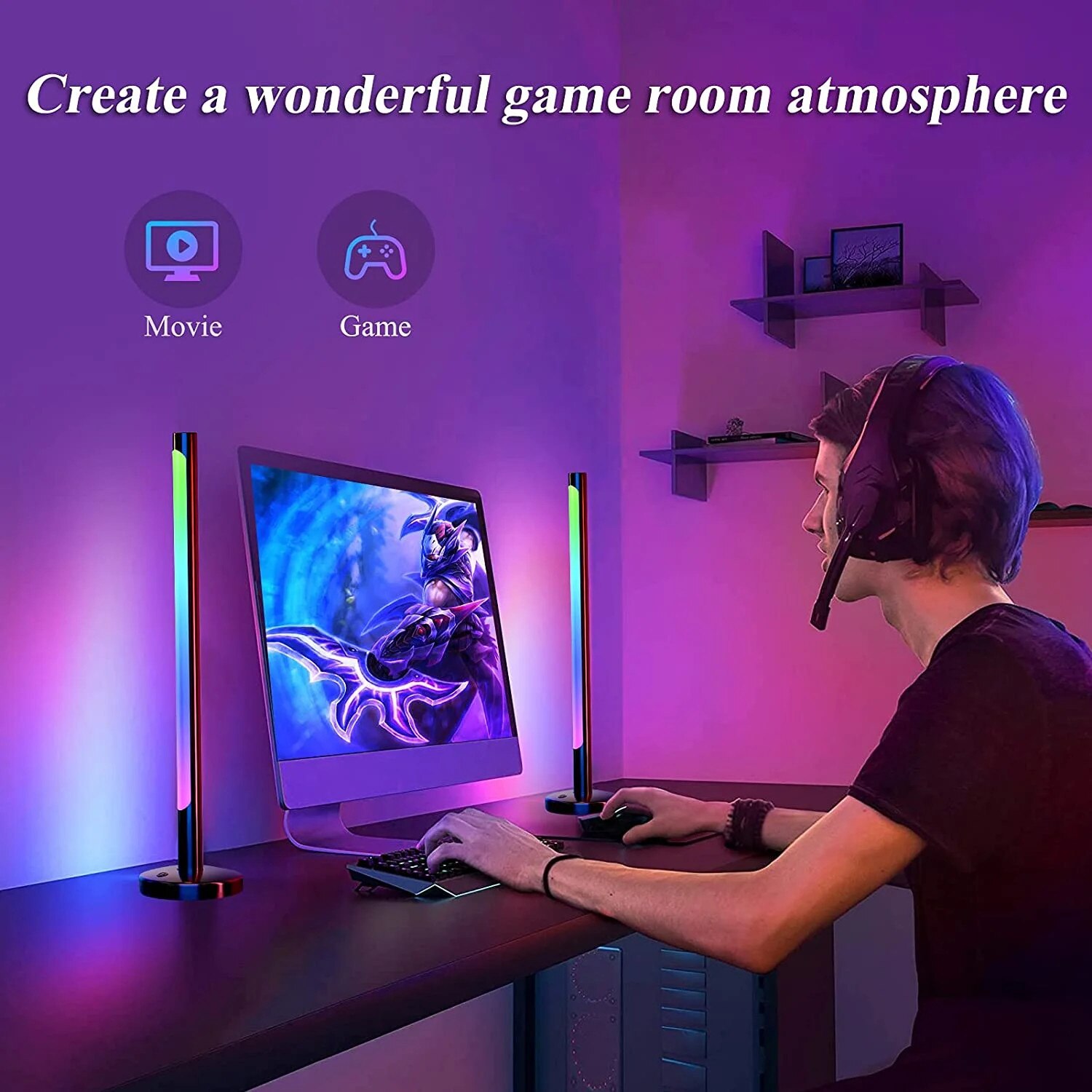 Benzile LED RGB pentru iluminare ambientala, controlate prin aplicatie ...