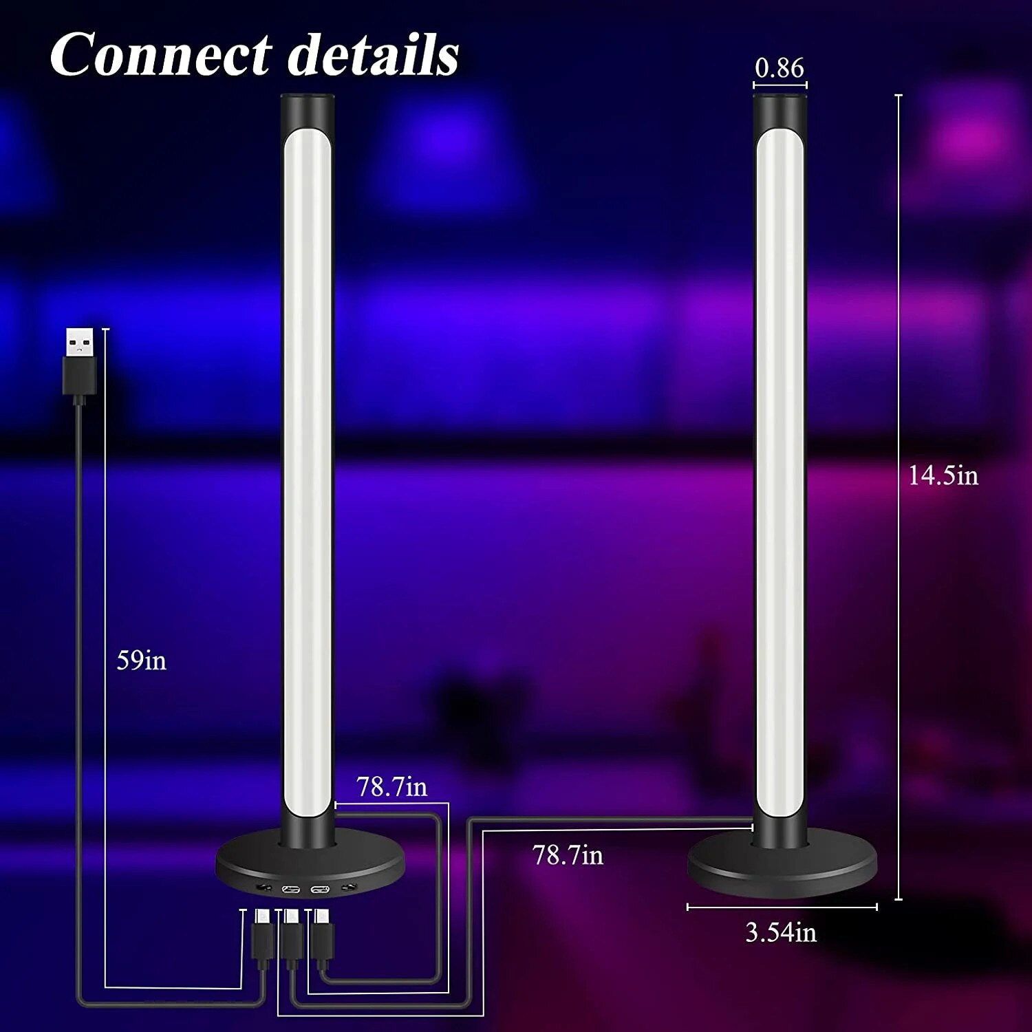 Benzile LED RGB pentru iluminare ambientala, controlate prin aplicatie ...