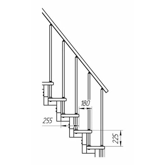 Scara modulara, compacta 1, pentru o casa mica, 2475 – 2700, dreapta ...
