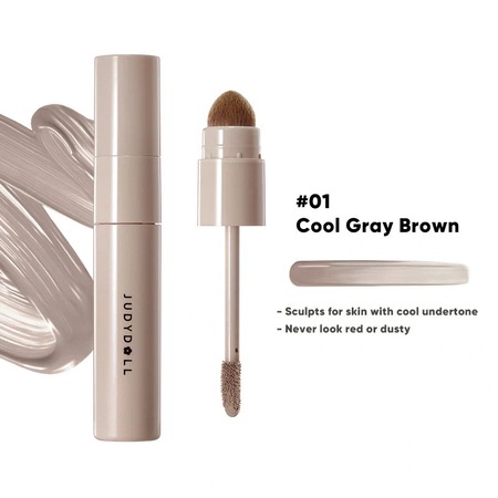 Contur lichid si iluminator pentru fata, Judydoll, Cool Gray Brown 4.5g ...