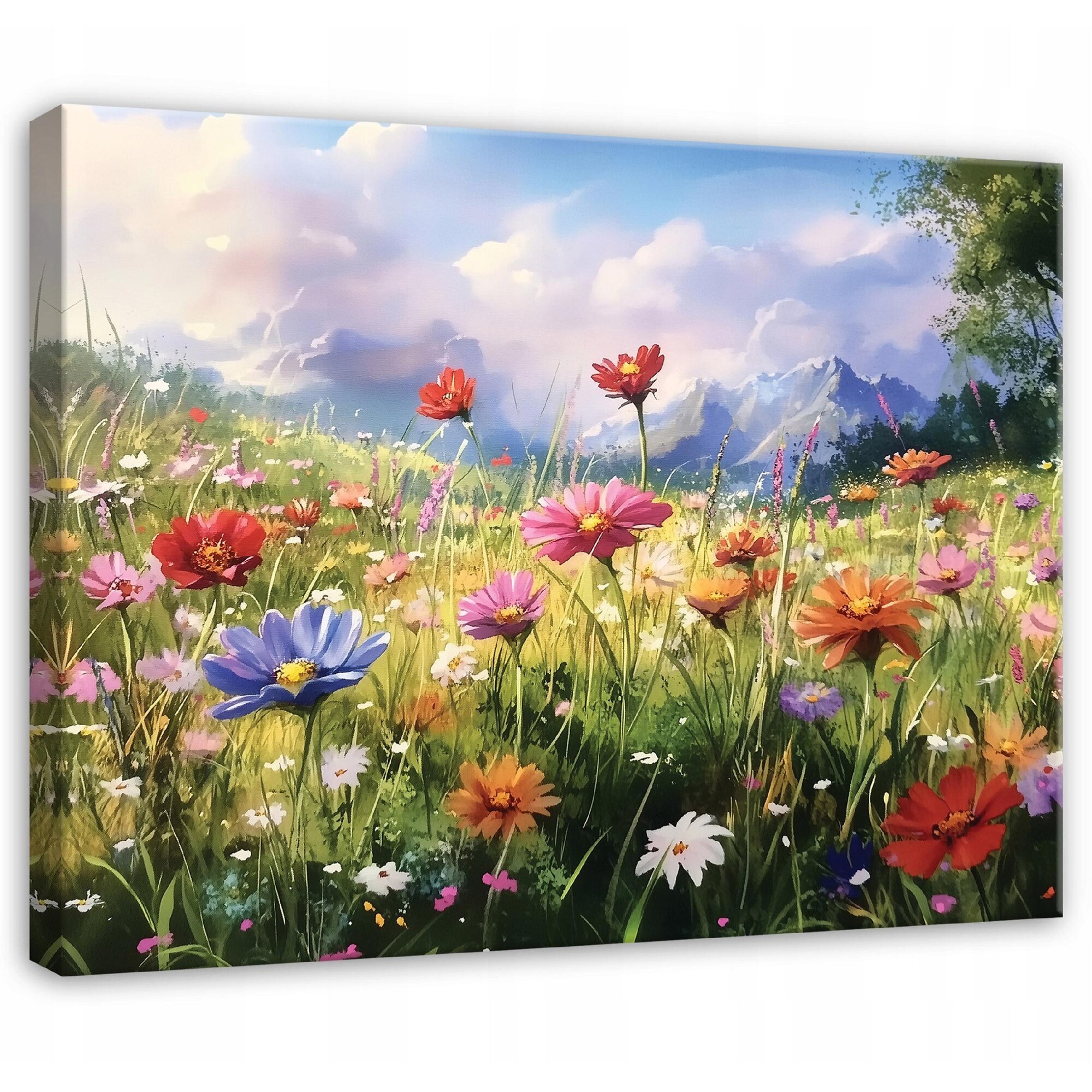 Tablou Canvas, Flori de camp, 120x80 cm, Natura, Acuarela, Decorative ...
