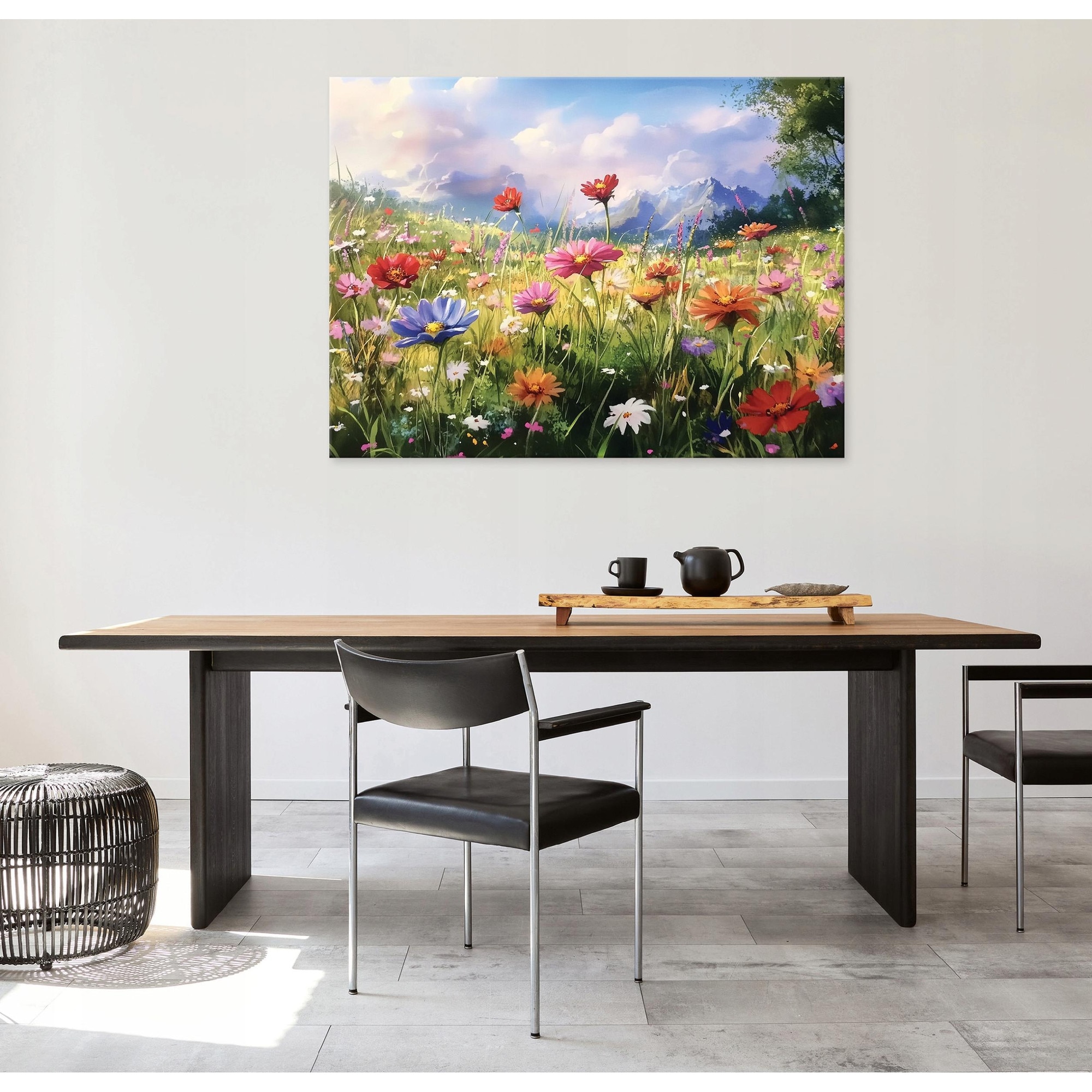 Tablou Canvas, Flori de camp, 120x80 cm, Natura, Acuarela, Decorative ...