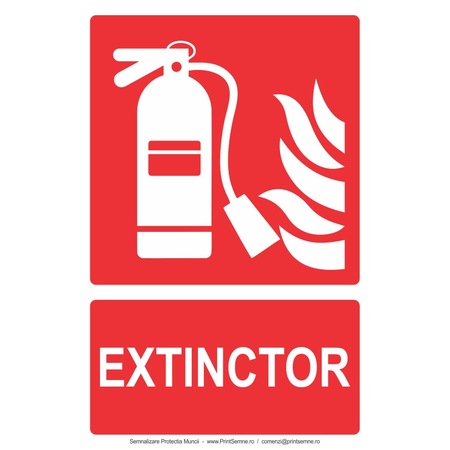 EXTINCTOR - Set de 4 buc - Autocolant PVC indicator A5 - eMAG.ro