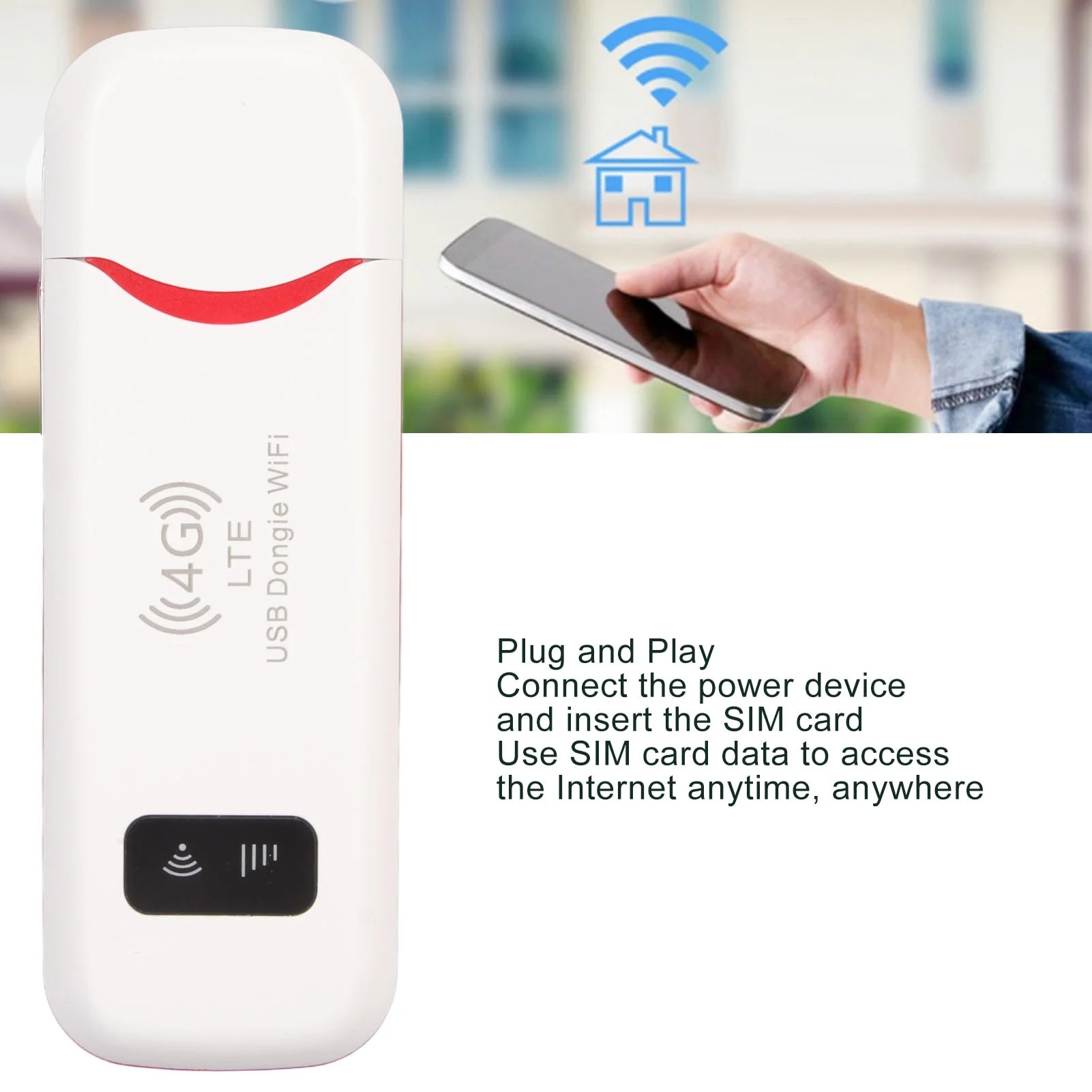 Nagy sebességű 4G mobil USB WiFi Hotspot, USB-ről táplálva televízióhoz ...