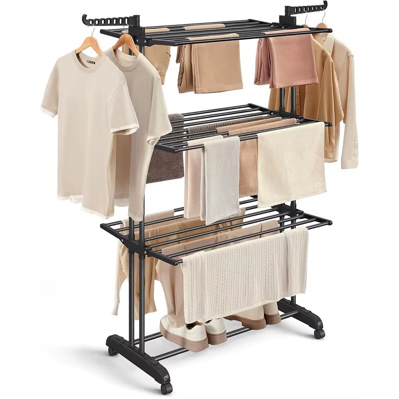 Uscator vertical pentru rufe si incaltaminte NEXTLY, 3 niveluri, suport ...